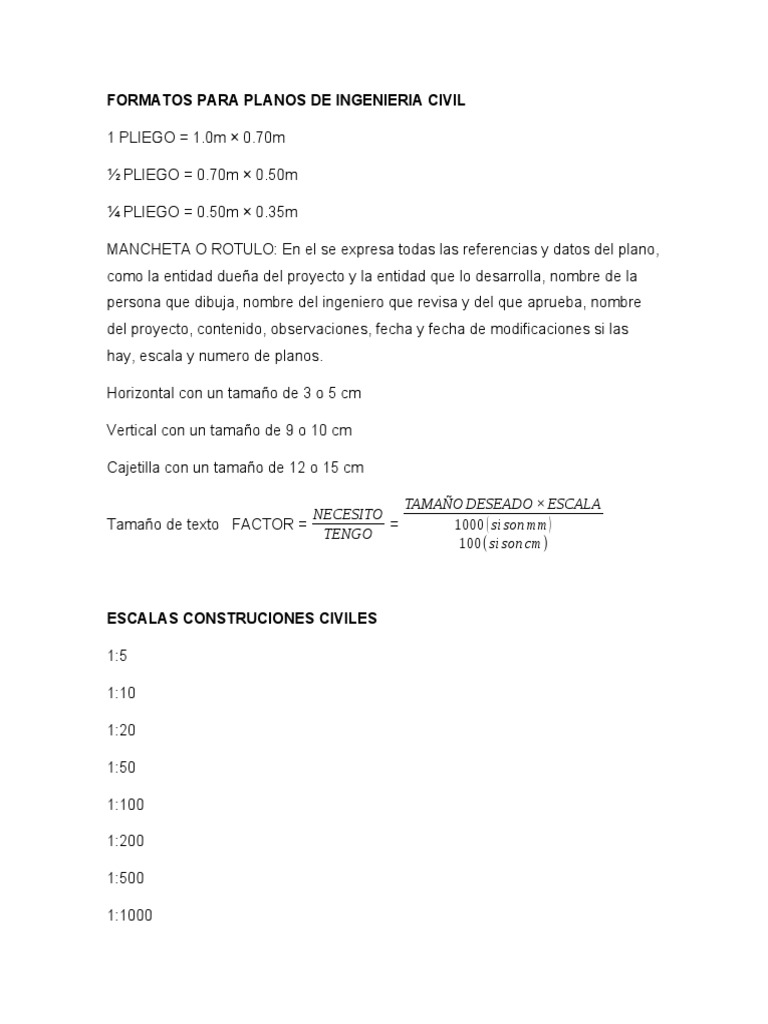 Formatos para Planos de Ingenieria Civil | PDF