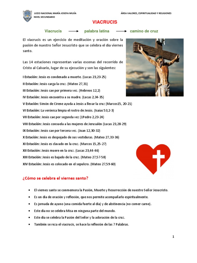 14 Estaciones del Viacrucis y su Significado | PDF | Estaciones de la ...