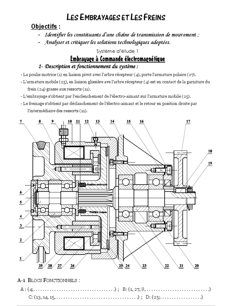 Embrayages et Freins : Analyse et Fonctionnement | PDF | Frein | Embrayage