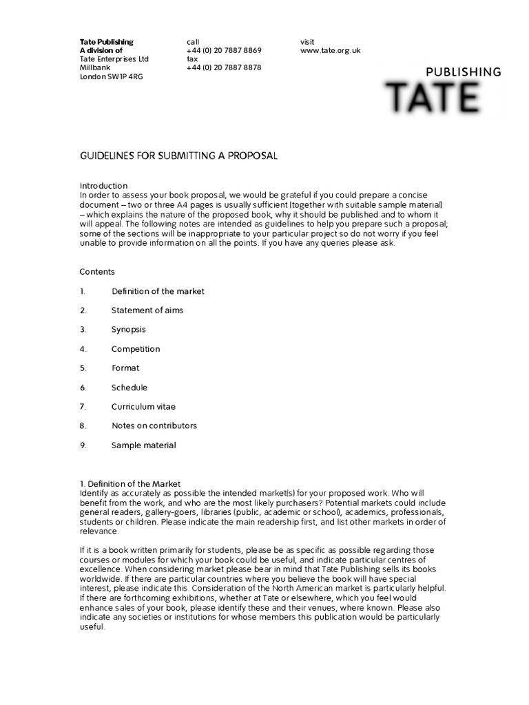Guidelines For Submitting A Proposal | PDF | Books | Communication