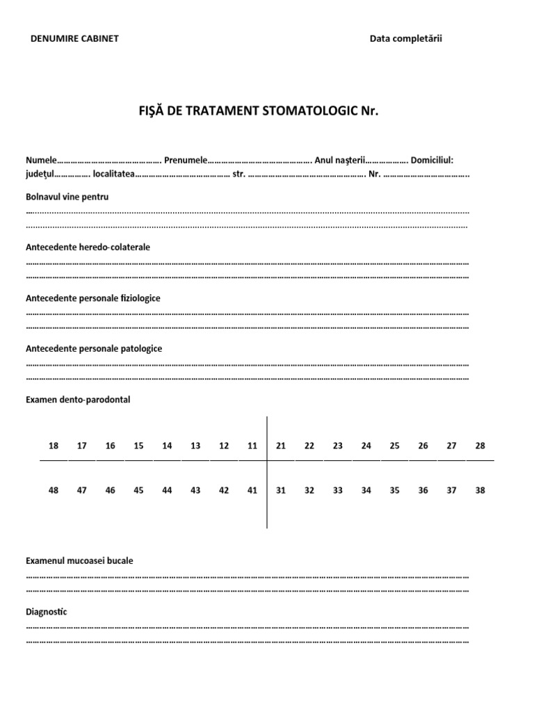 Fisa de Tratament | PDF