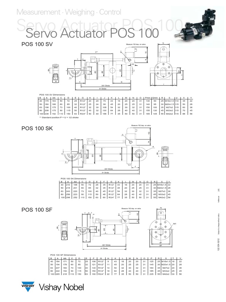 Servo Actuator POS 100 | PDF | Engine Technology | Mechanical Engineering