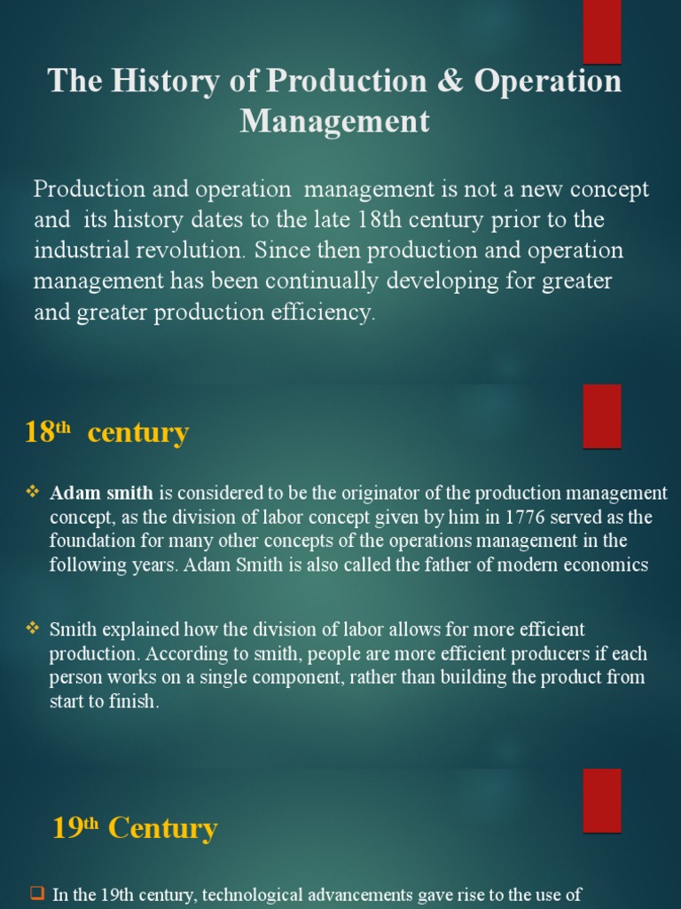 The History of Operation & Production Management | PDF | Operations ...