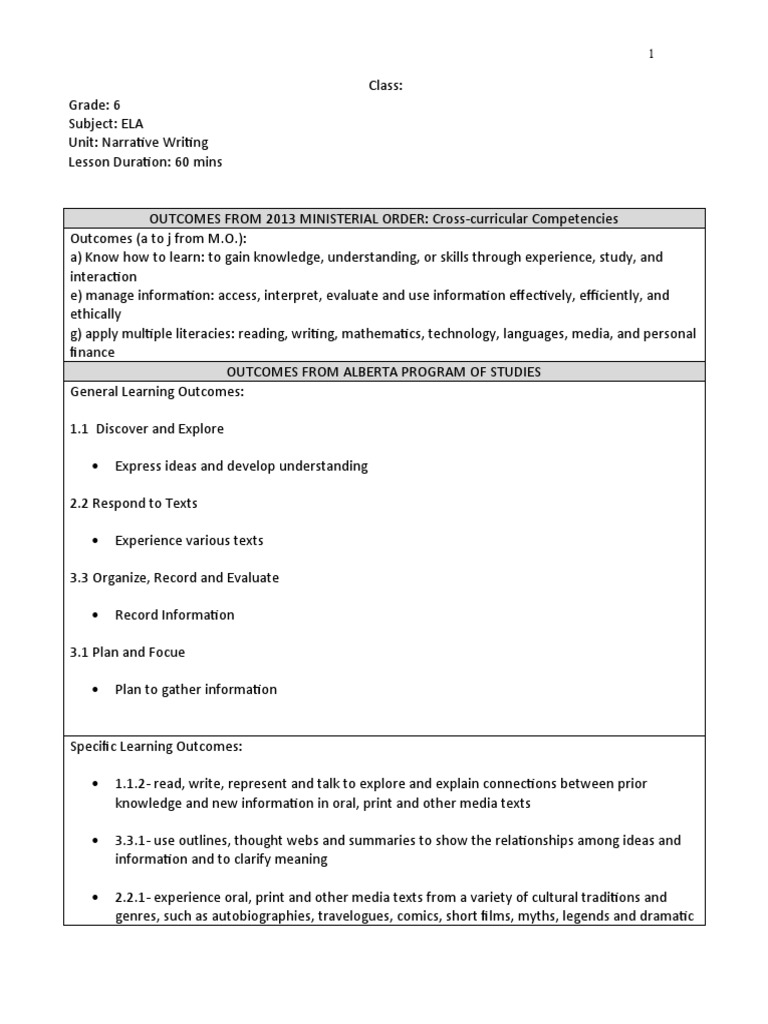 Ela 6 - Narrative Writing 9 | PDF | Narrative | Information