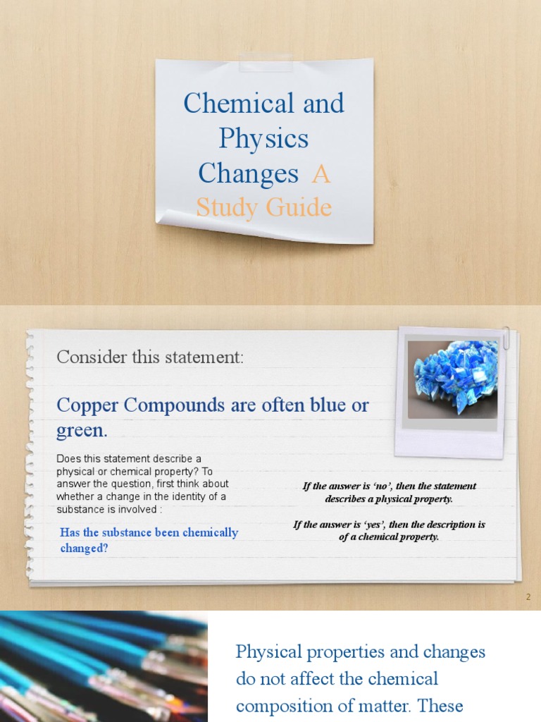 Physical vs Chemical Properties Guide | PDF | Chemical Substances | Oxide