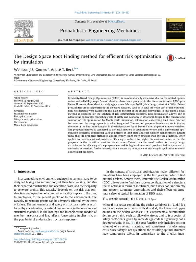 The Design Space Root Finding Method For Efficient Risk Optimization by Simulation | PDF ...