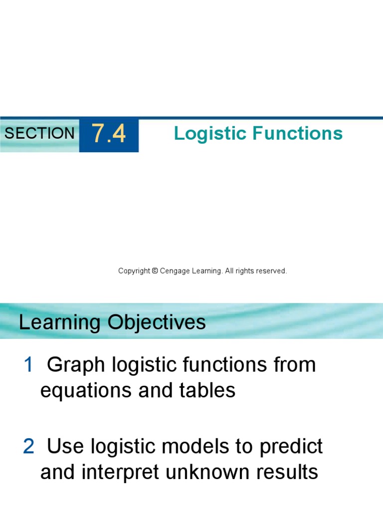 Logistic Functions: Section | PDF | Logistic Function | Logistic Regression