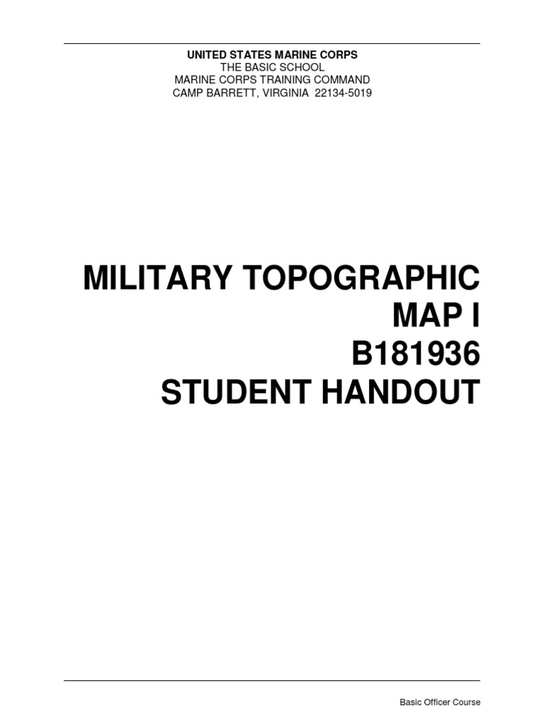 Military Topographic Map I B181936 Student Handout | PDF | Map | Topography