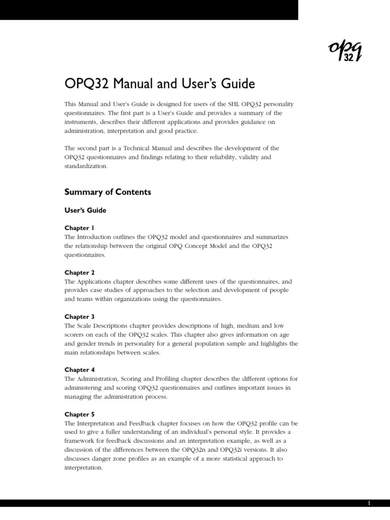 Manual Completo OPQ | PDF | Competence (Human Resources) | Validity ...
