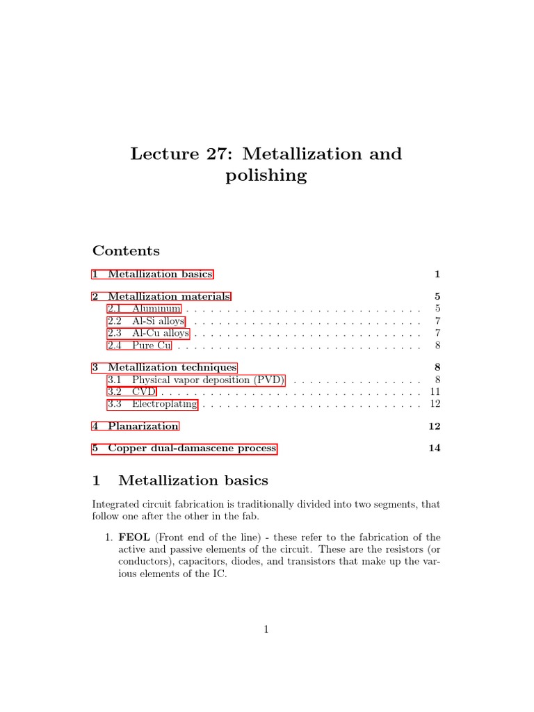 Lec 27 | PDF | Semiconductor Device Fabrication | Sputtering