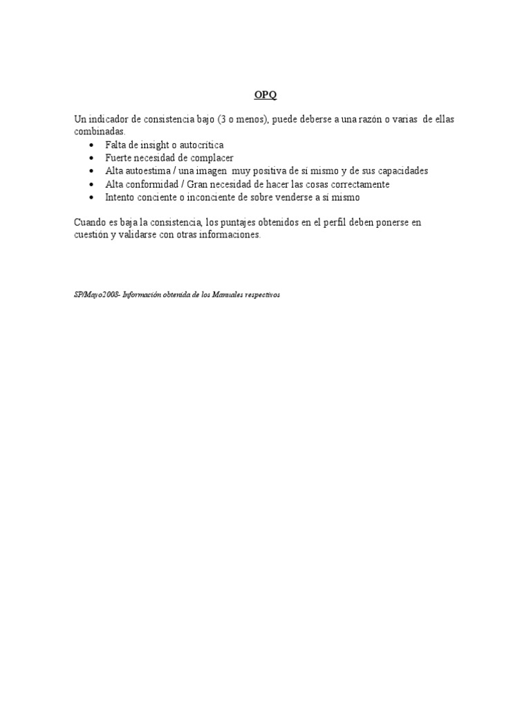 Validez Del OPQ | PDF