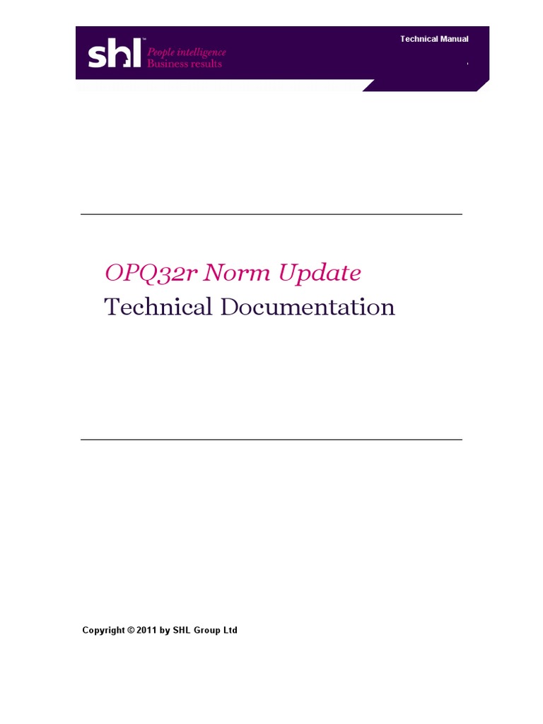 OPQ32r Norm Update: Technical Documentation | PDF | Science | Business