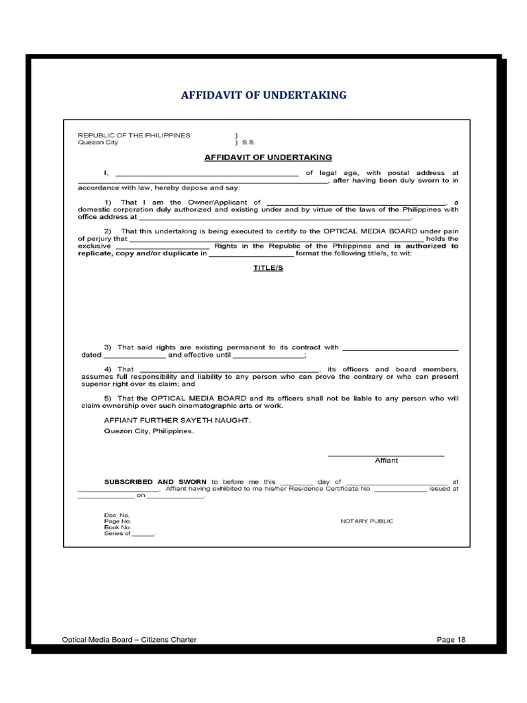 CRP Affidavit Undertaking Form | PDF