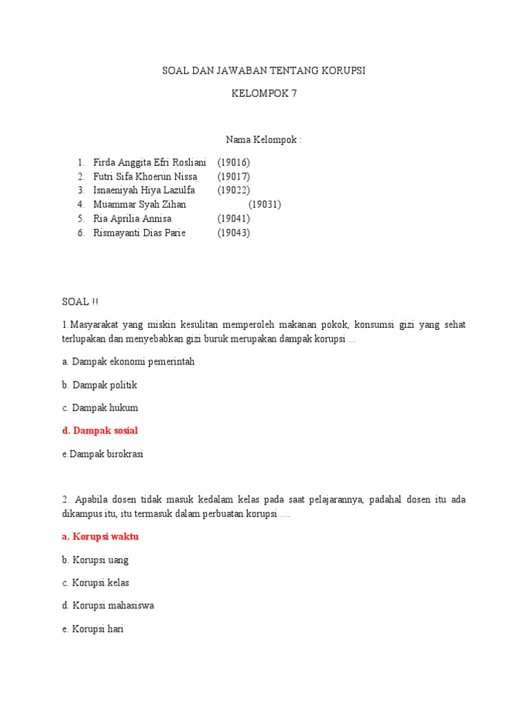 Soal Dan Jawaban Pbak | PDF