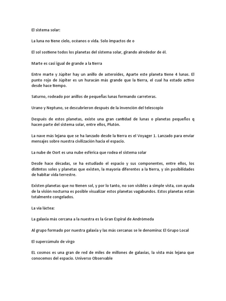 Resumen Cosmos Cap. 1 | PDF | Sistema solar | Planetas