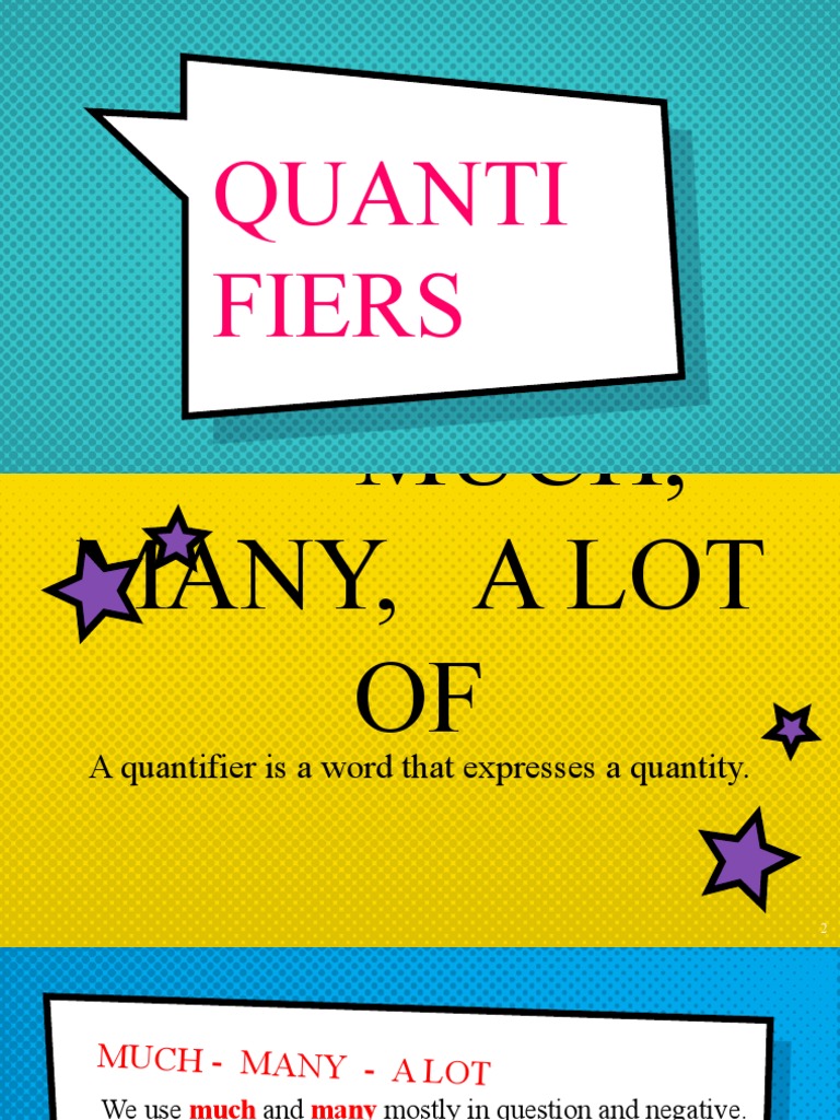 Quantifiers Many Much A Lot of Few Little | PDF | Noun | Plural