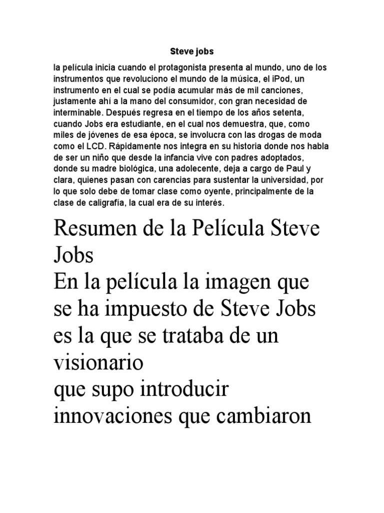 Steve Jobs: Innovación y Conflictos | PDF | Apple Inc. | Steve Jobs