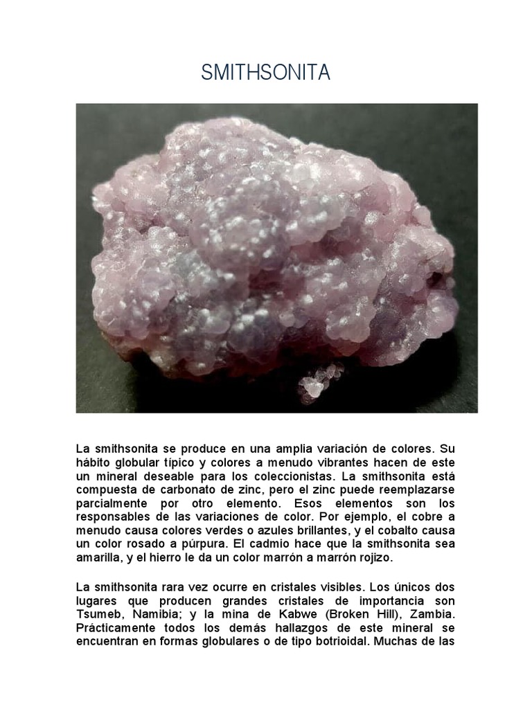SMITHSONITA | PDF | Calcita | Minerales