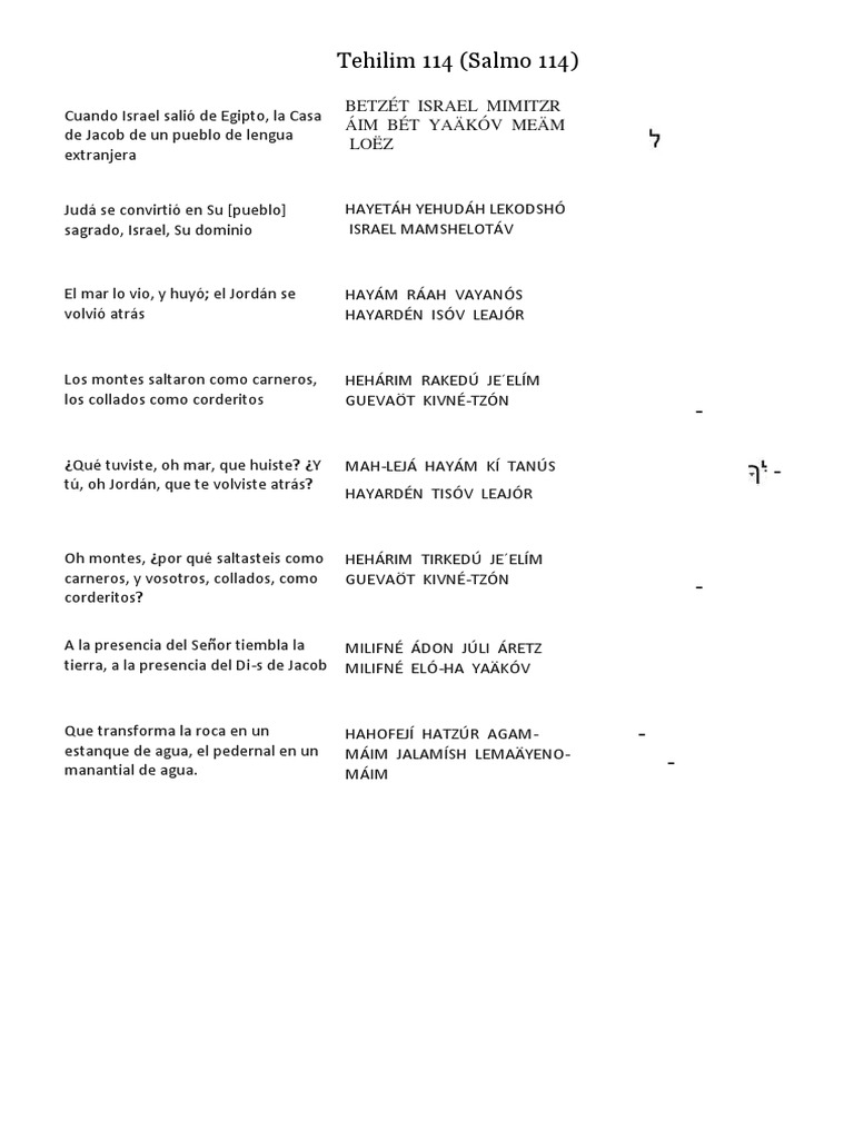 Tehillim 114 | PDF | Lenguas de Israel