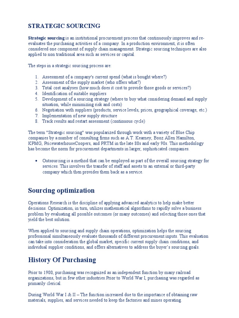 Strategic Sourcing | PDF | Procurement | Teaching Mathematics
