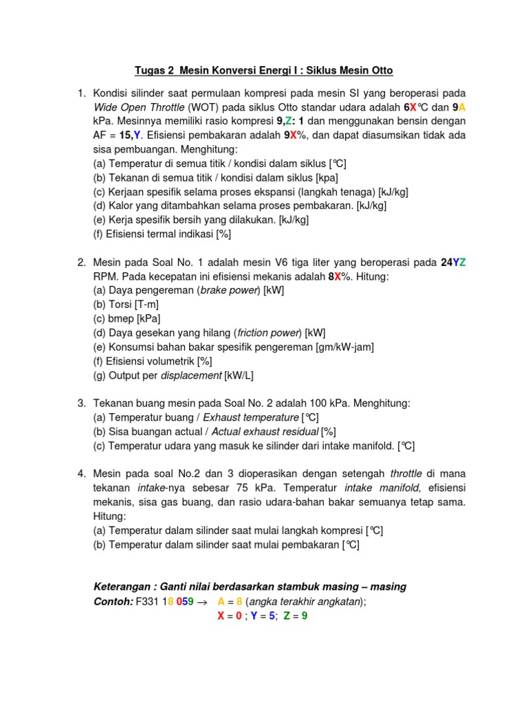 Wide Open Throttle (WOT) Pada Siklus Otto Standar Udara Adalah 6 | PDF ...