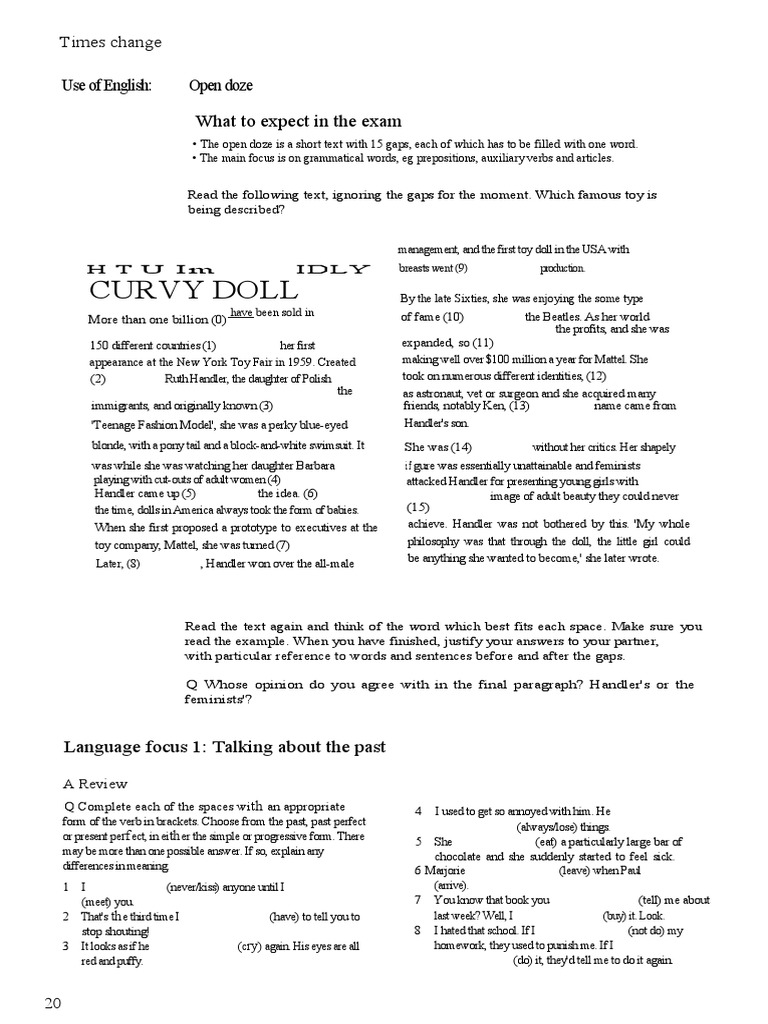 Curvy Doll: Use of English: Open Doze What To Expect in The Exam | PDF ...