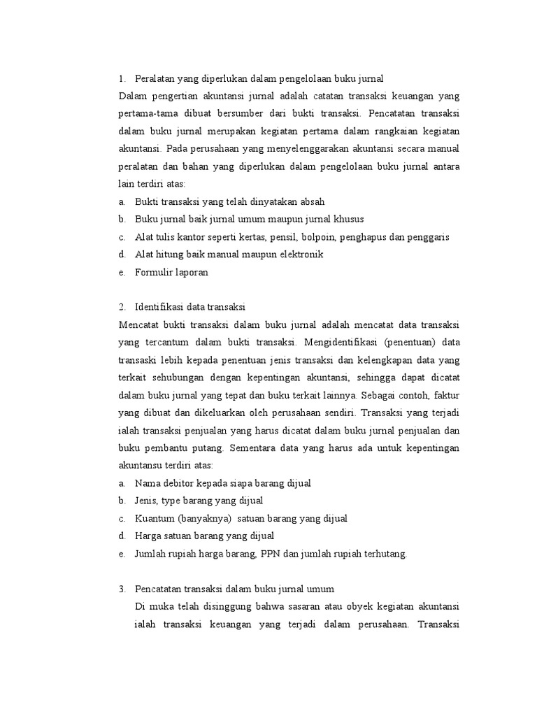 Peralatan dan Proses Jurnal Akuntansi | PDF