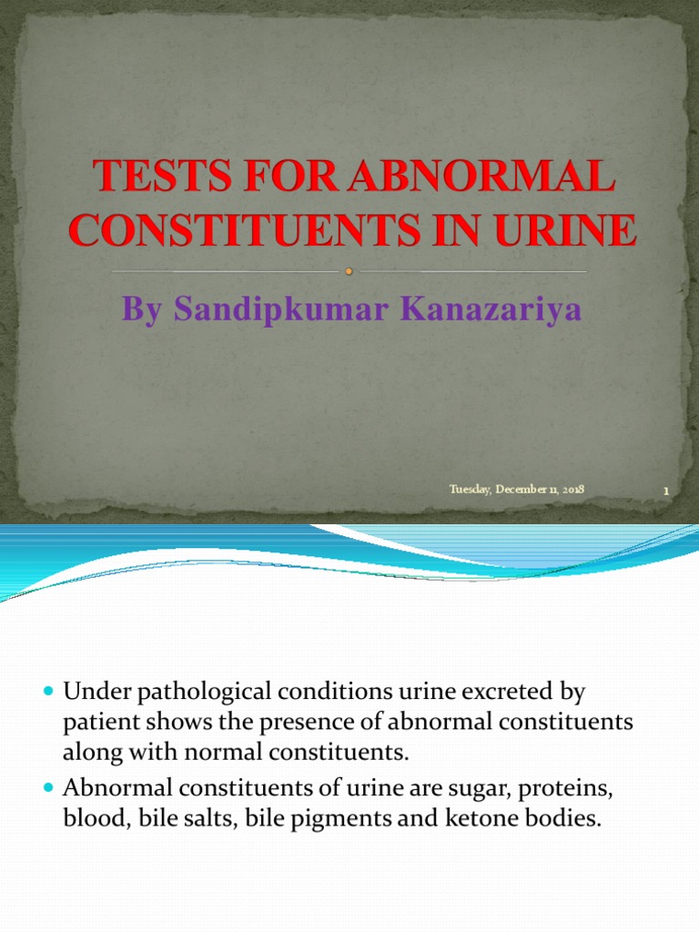 Abnormal Urine Analysis-01!12!2018 | PDF | Urine | Medical Specialties
