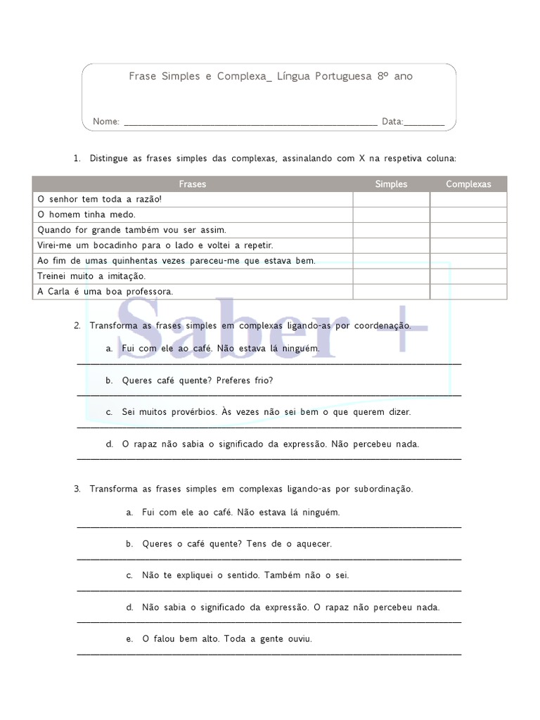 Frases Complexas III | PDF