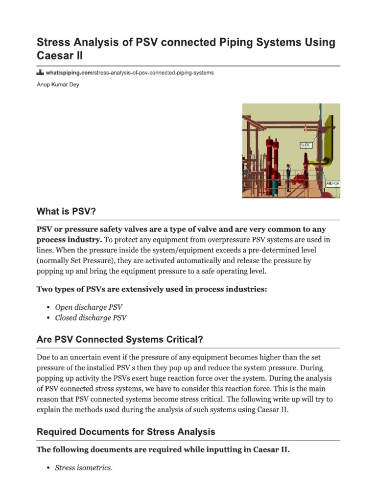 PSV Piping Stress | PDF