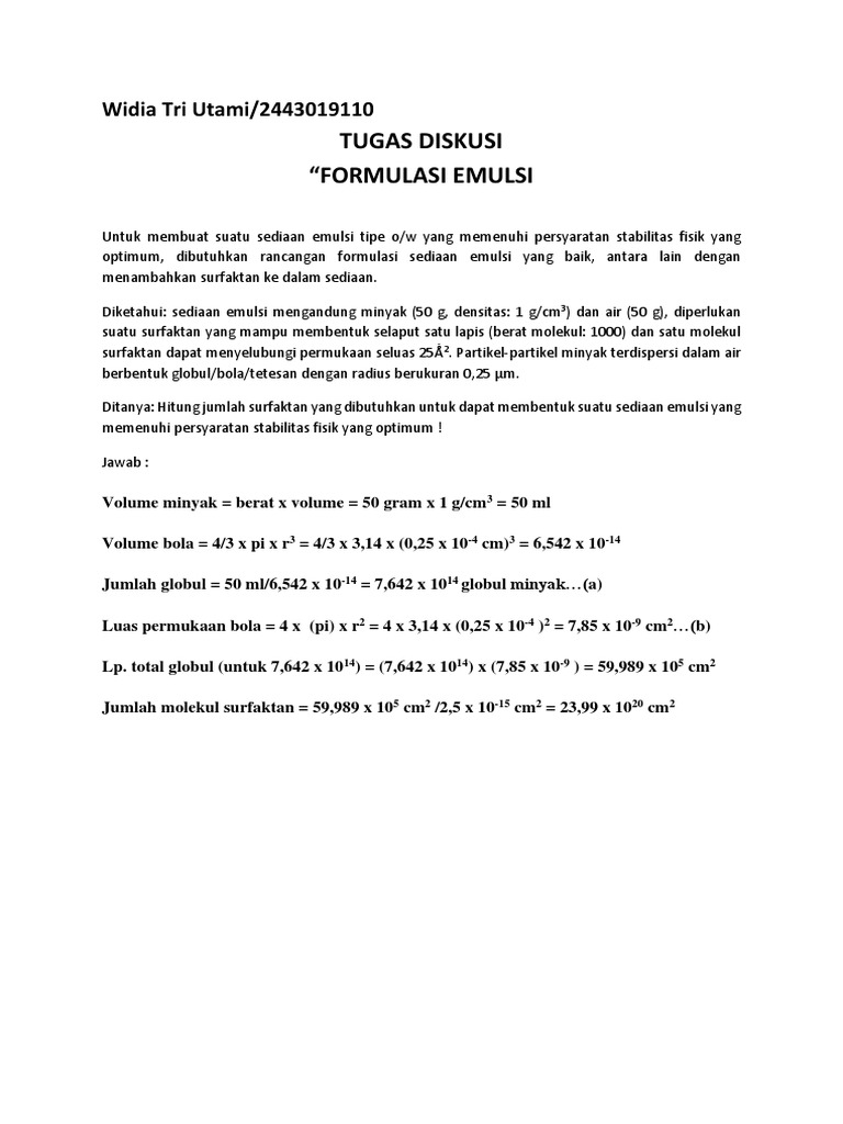 Formulasi Emulsi | PDF