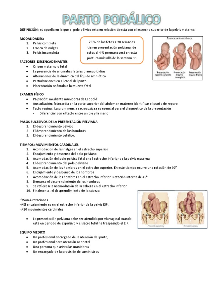 Maniobras en Parto Podálico | PDF | Pelvis | Parto