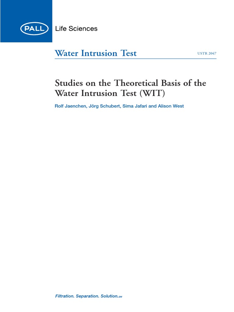 USTR2047 Studies On Theoretical Basis of Water Intrusion Test TR en ...