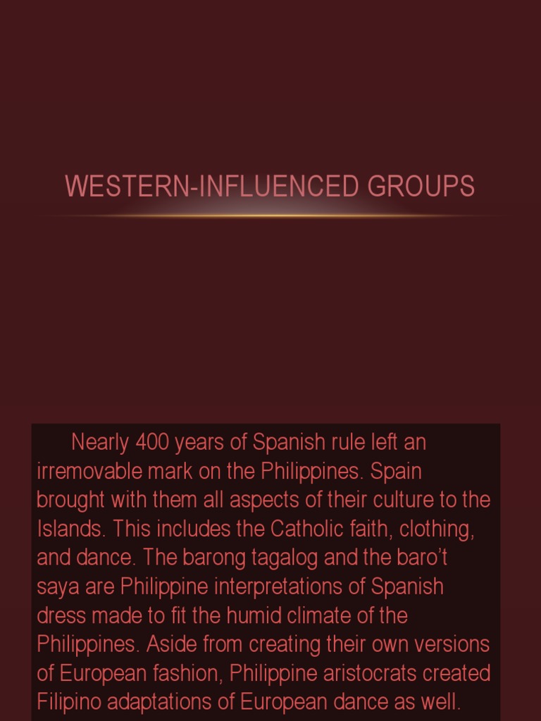 Western Influenced Groups | PDF | Philippines | Waltzes