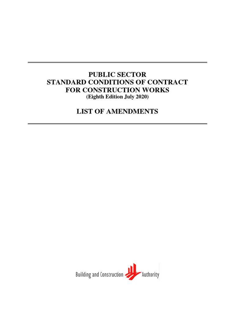 List of Amendments For PSSCOC For Construction Works 2020 (8th Edition ...