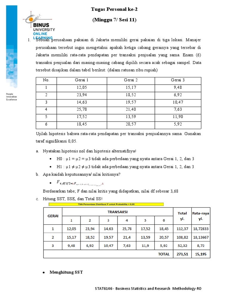 TP2 - Business Statistics | PDF