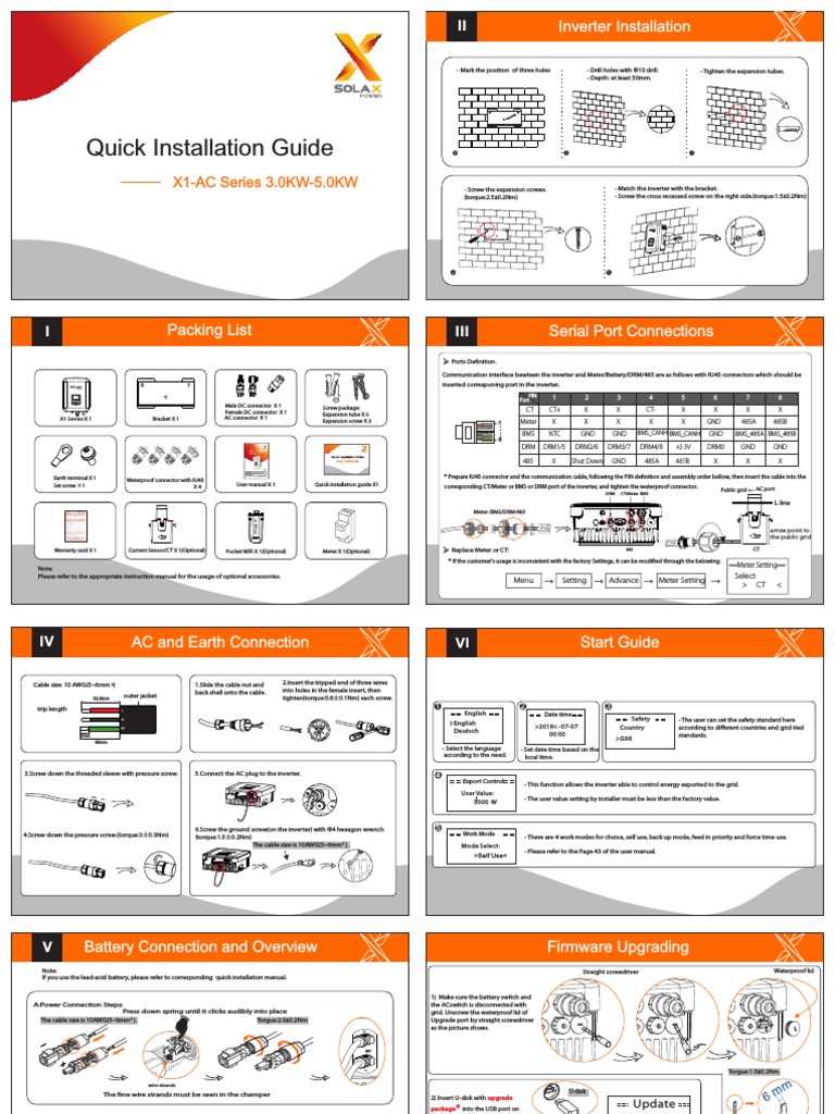 X1 AC Installation Guide | PDF | Electrical Connector | Screw