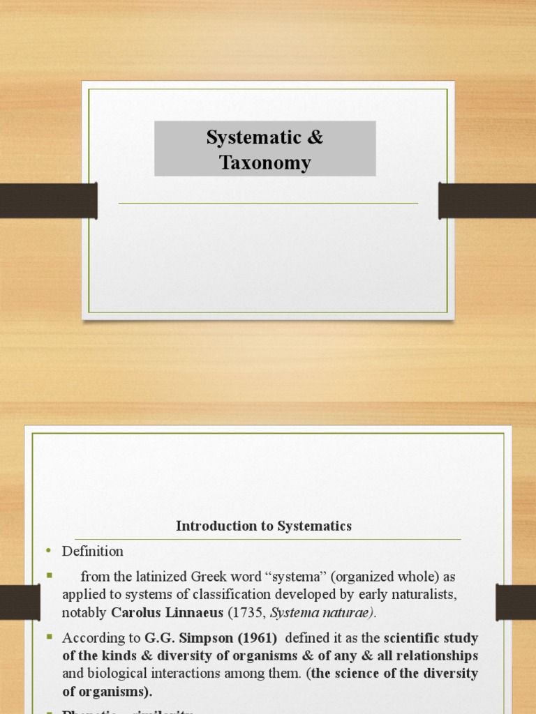 Introduction to Systematics and Taxonomy | PDF | Taxonomy (Biology ...
