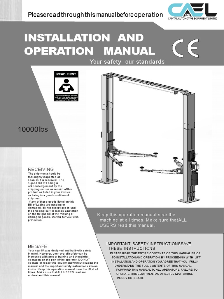 Rotary Lift Installation Manual | PDF | Elevator | Fuse (Electrical)