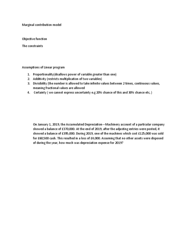 Marginal Contribution Model | PDF