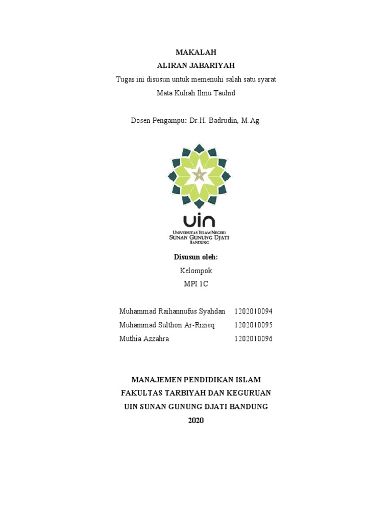 Pengaruh Jabariyah dalam Kehidupan Sehari-hari | PDF | Filsafat | Sains ...