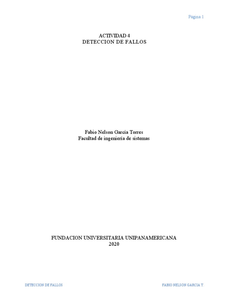 ACTIVIDAD 4 Deteccion de Fallos | PDF | Análisis de red (circuitos ...