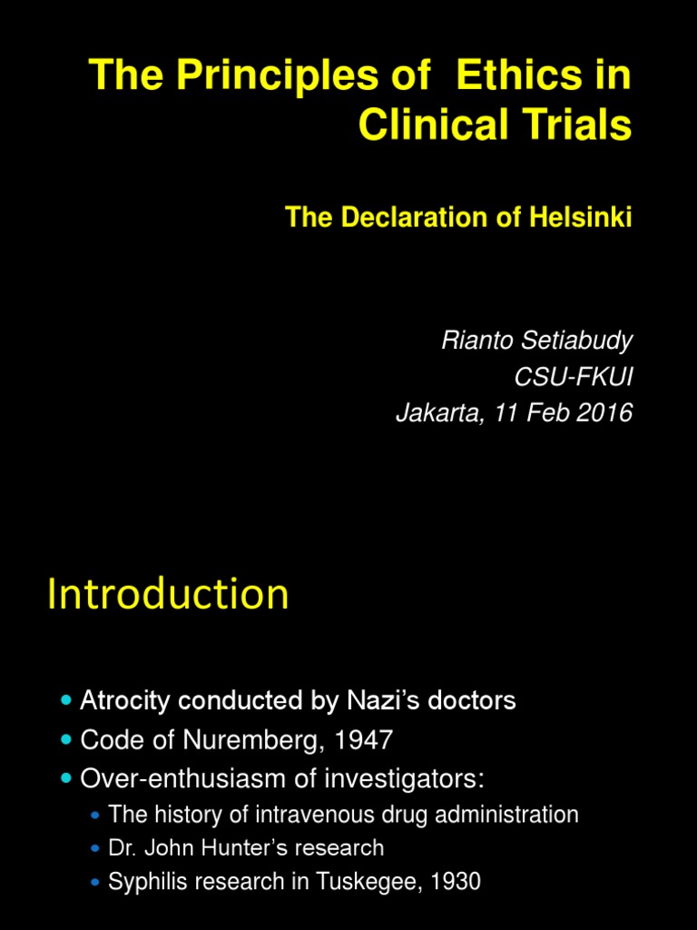Principles of Ethics in Clinical Trials-Prof. Dr. Dr. Rianto Setiabudy ...