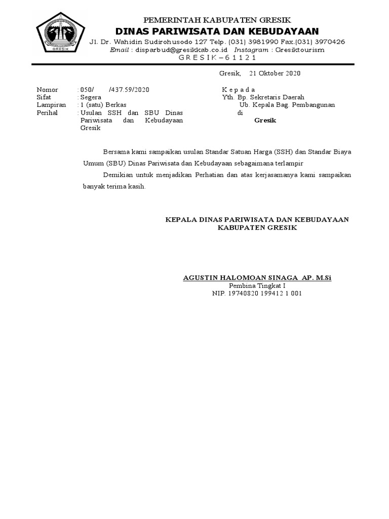 Surat Pengantar Usulan SSH | PDF