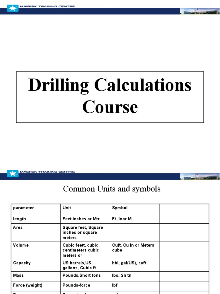 Drilling Calculations Presentation | PDF | Volume | Gallon