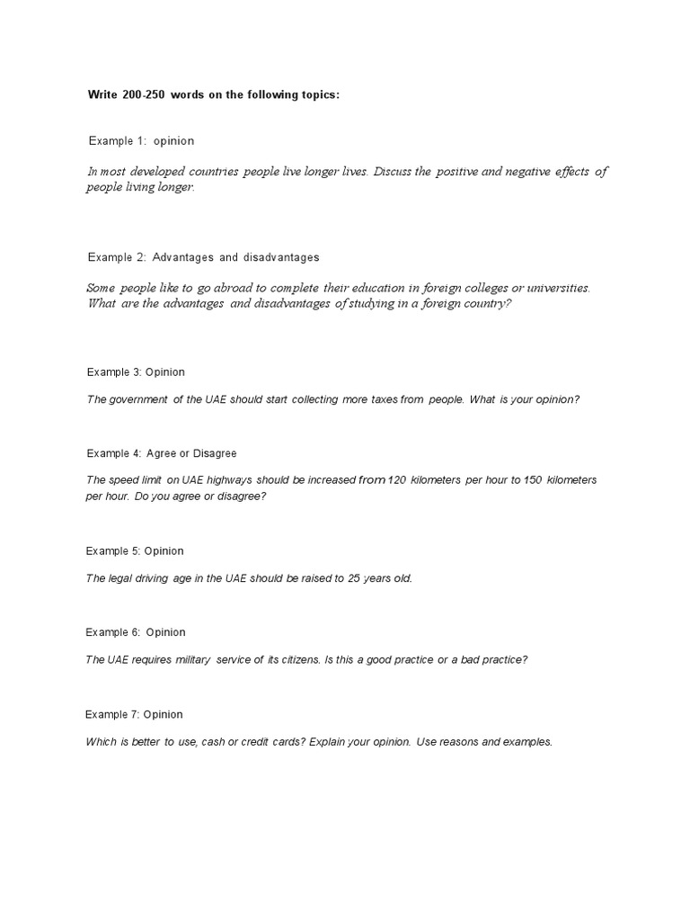 Opinion and Debate Topics for Essays | PDF | Career & Growth
