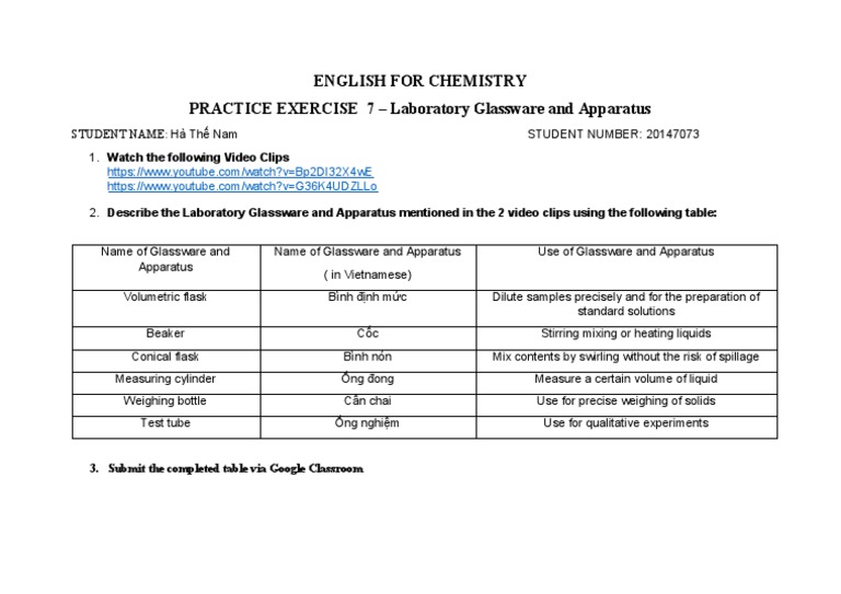 PRACTICE EXERCISE 7 - Laboratory Glassware and Equipment | PDF