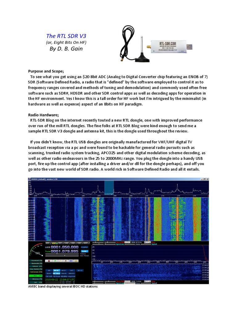 By D. B. Gain: The RTL SDR V3 | Download Free PDF | Software Defined ...
