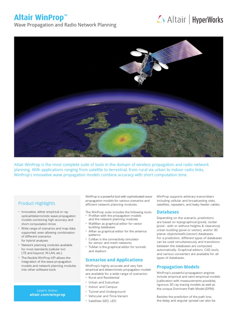 Altair Winprop: Wave Propagation and Radio Network Planning | PDF ...