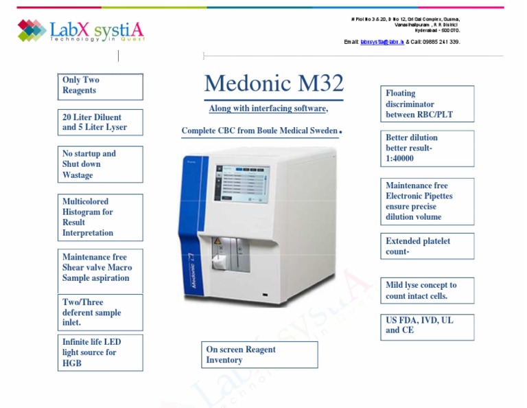 Medonic M32B Features | PDF